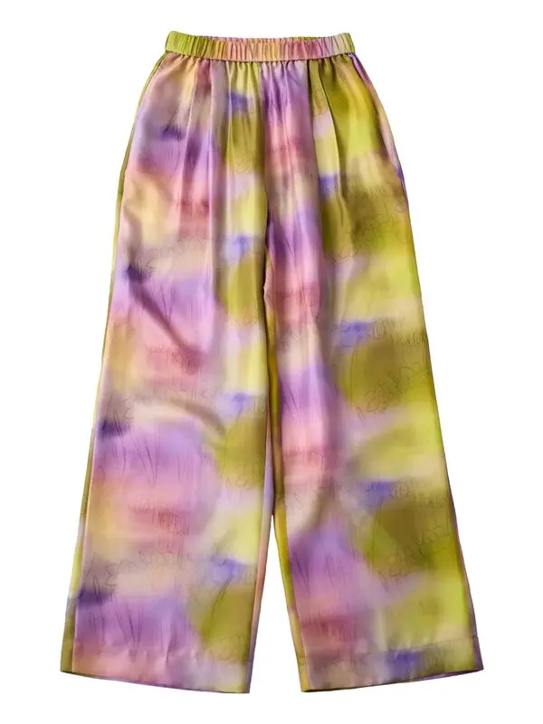 LOST PATTERN Brooklyn Silk Wide Leg Pants - Pink