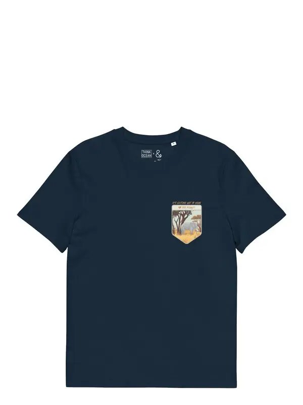 ANCHOR & CREW Navy Think Ocean Elephant Love The Planet Organic Cotton T-shirt - Blue