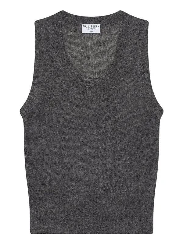 DU & BERRY Mohair Blend Knit Vest - Grey