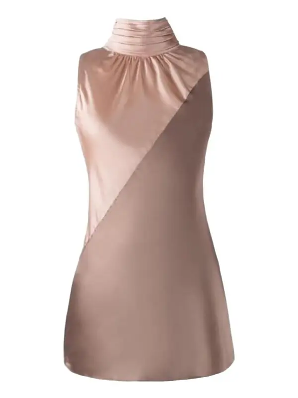SOLGO ATELIER Yera Silk Color Block Top - Brown