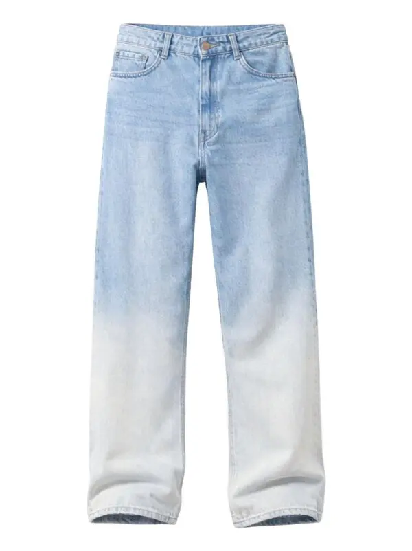 BORN IN EXILE Ombré Straight Denim Pants - Blue