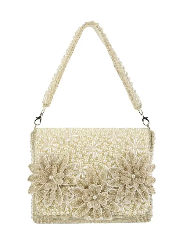 PODE Diana Pearl Beaded Bridal Bag - White