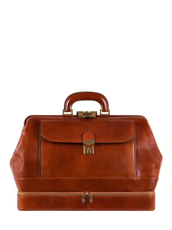 TIME RESISTANCE Leather Doctor Bag - Brown