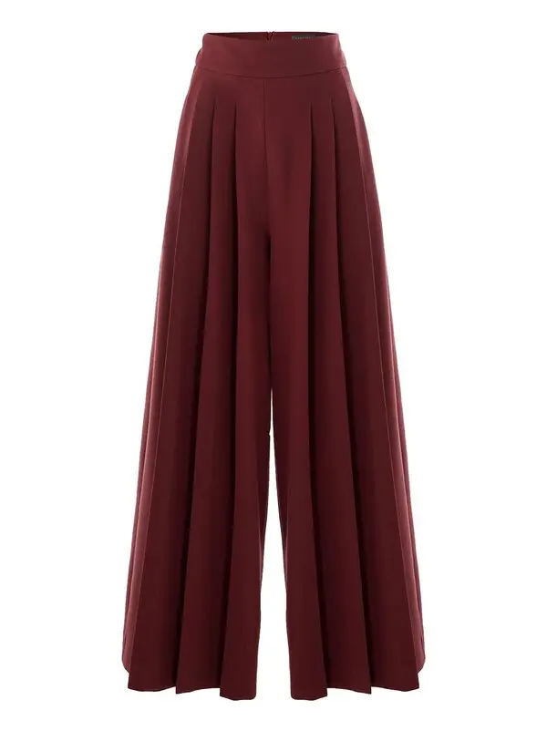 EXQUISE Wide-leg Pants With Pockets - Red