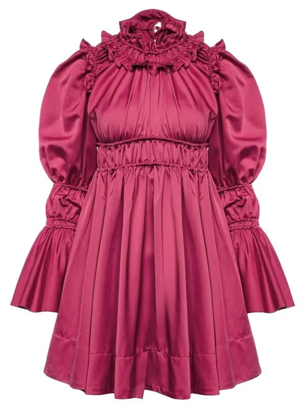 VASILIKI ATELIER Adele Ruched Mini Dress - Red