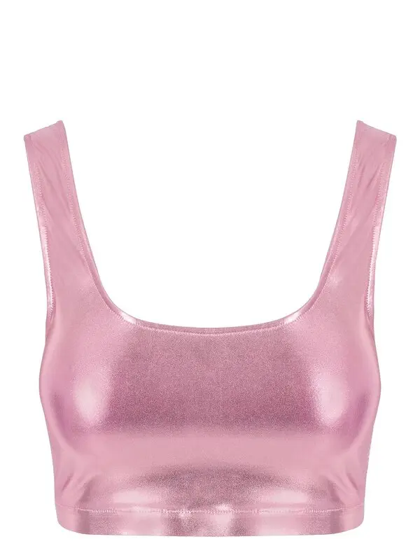 KLEMENTS Margate Crop Top In Metallic - Pink