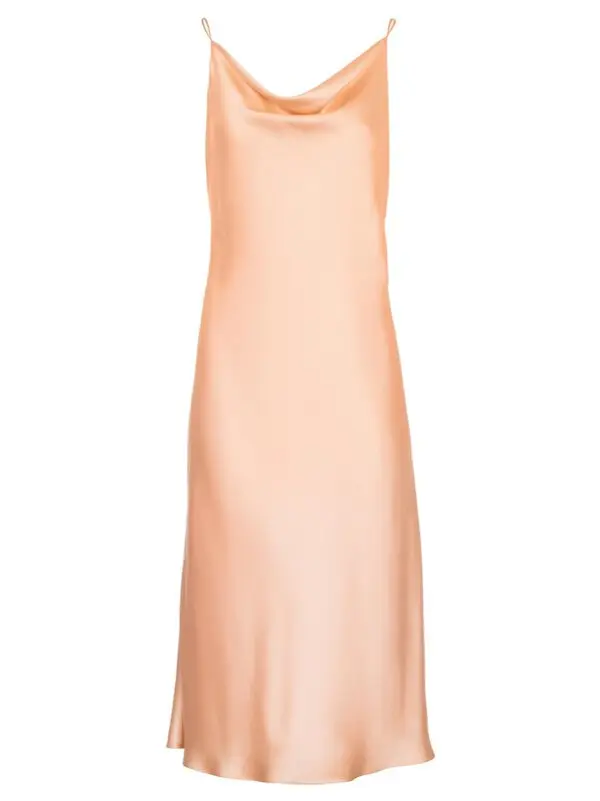 MIONÈ Isabelle Silk Slip Dress - Orange