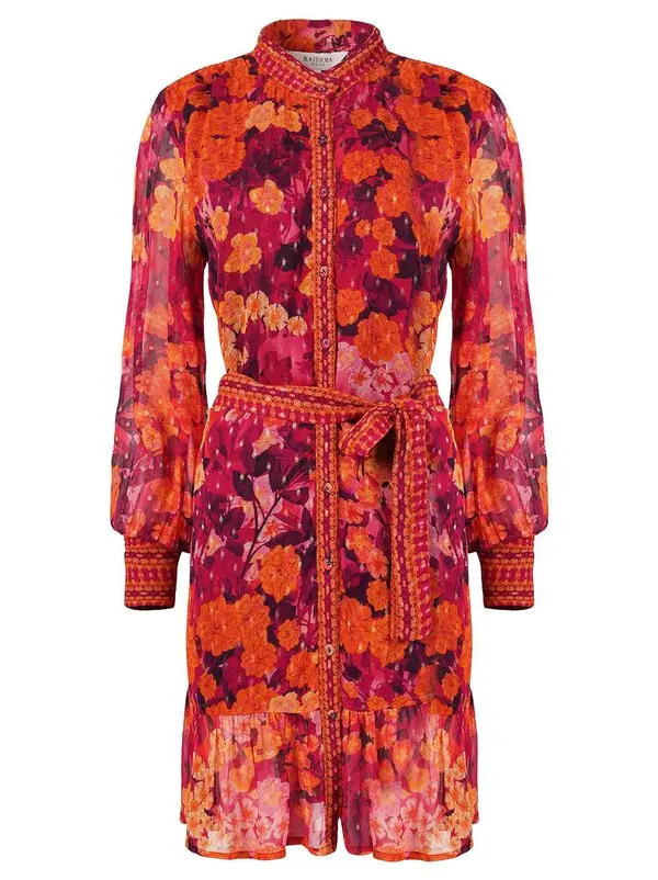 RAISHMA Printed Mini Dress - Green