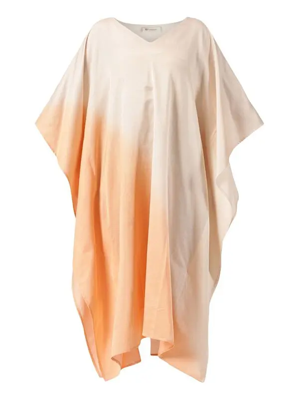 HERITAGEMODA Ombré Silk Cotton Kaftan Dress - Pink