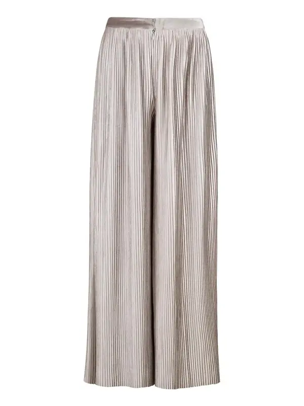 BOUTIQUE KAOTIQUE High Waisted Velvet Trousers - Silver