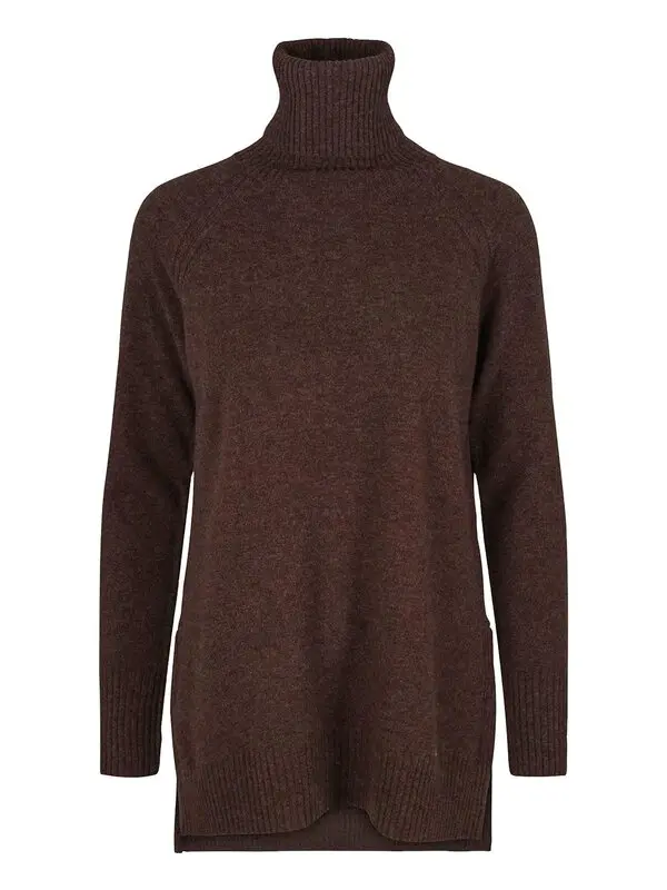 TIRILLM Abby A-line Turtleneck Pullover - Brown