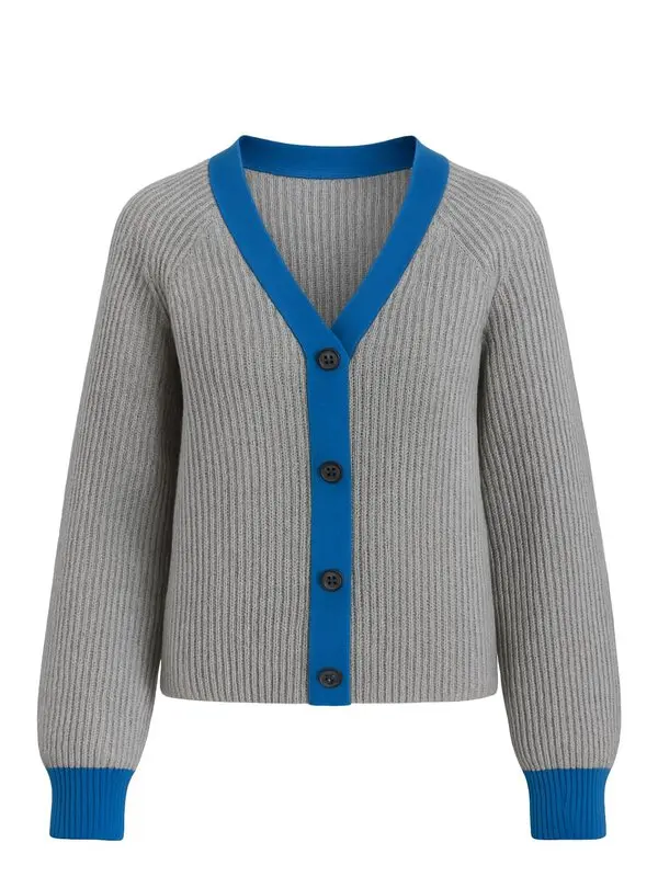 BEIRA Michelle Merino And Cashmere Cardigan - Grey/blue