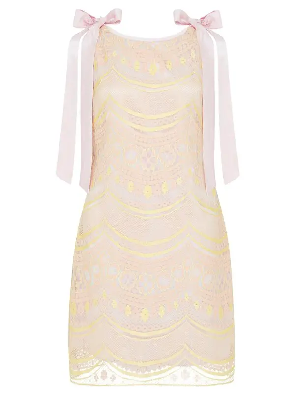 LISA THE LABEL Le Jardin Dahlia Shift Dress - Pink/yellow
