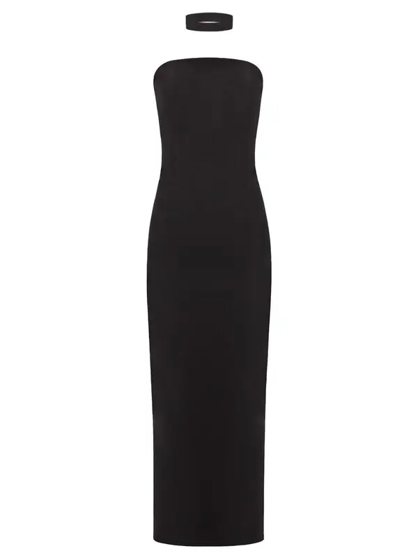 TIA DORRAINE Kiss Me Bustier Midi Dress - Black