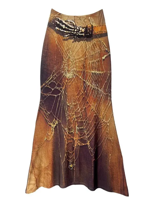 IPNG DESIGN Printed Mermaid Skirt - Orange/black