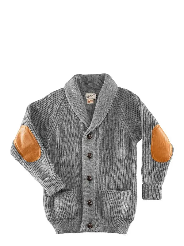 &SONS TRADING CO British Wool Shawl Cardigan - Grey