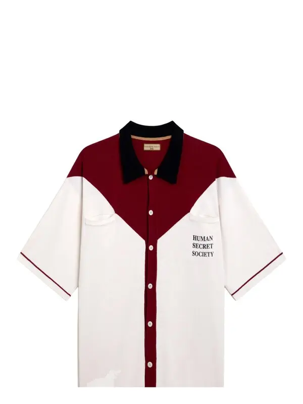 HUMAN SECRET SOCIETY Neutrals Fisherman. Silk Linen. & Cream - Red