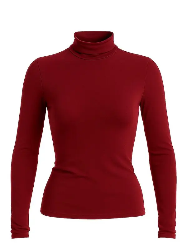 MAISON DE GALA Ava Turtleneck Top - Red