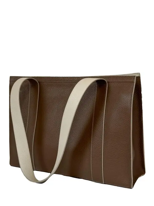 GODI. The Maxwell Leather Zip Tote Bag - Black