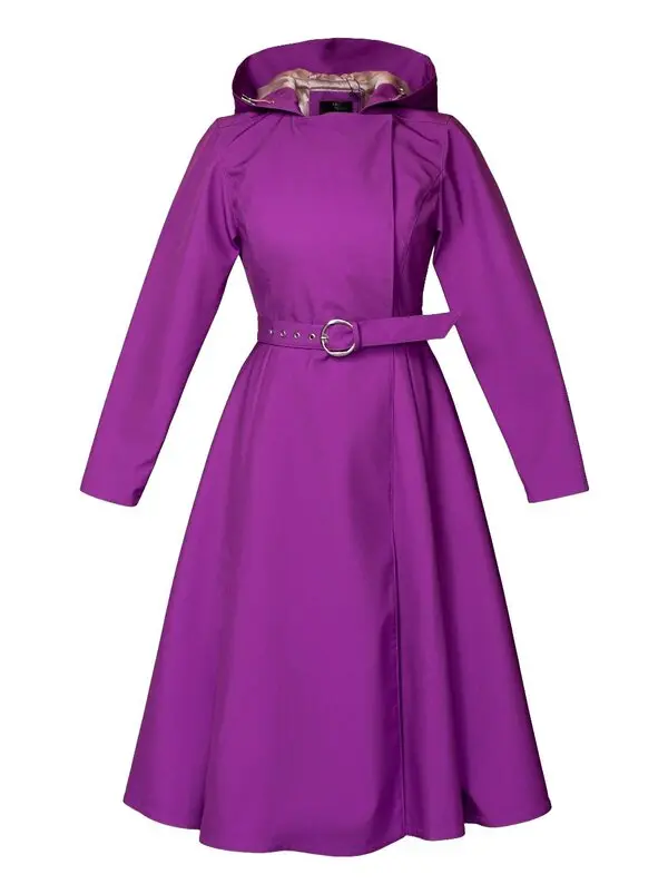 RAINSISTERS Double Breasted Trench Coat - Purple