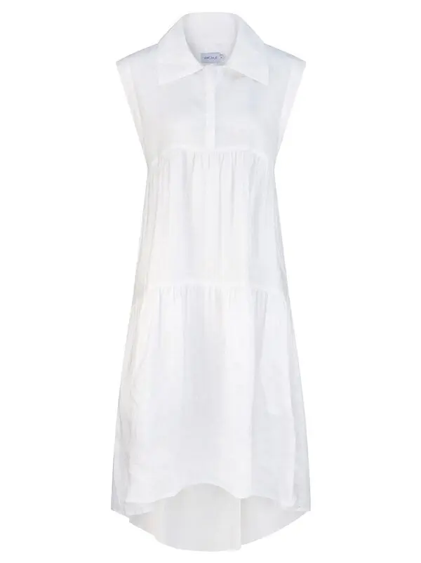 DREF Campari A-line Linen Maxi Dress - White