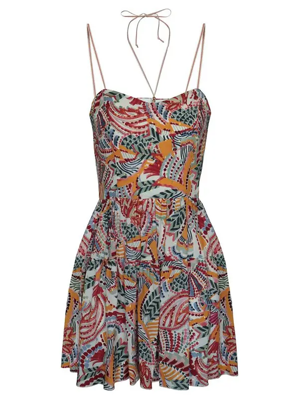 2KSTYLE Abstract Print Viscose Mini Dress - Yellow