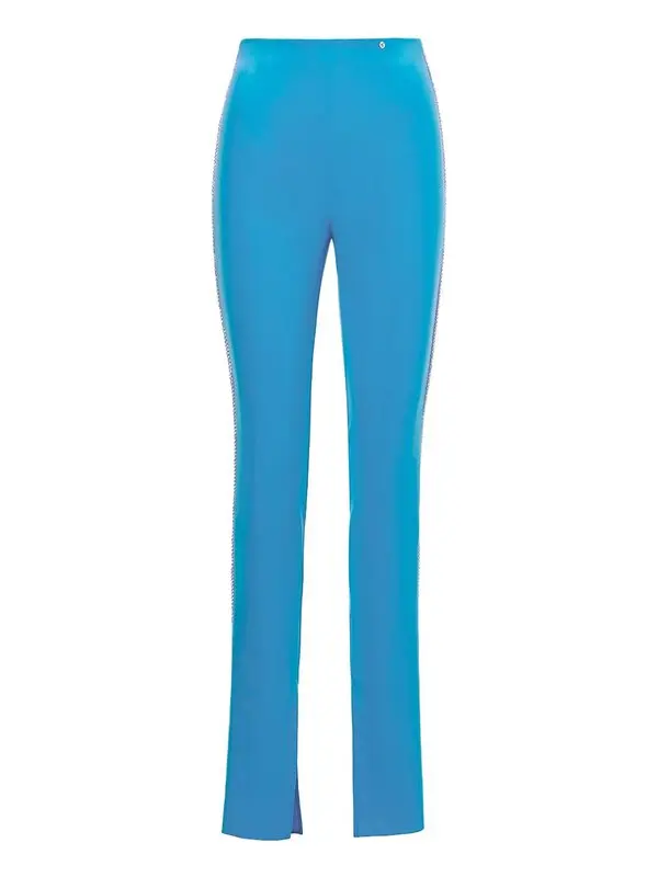 NISSA Embellished High-waisted Pants - Blue