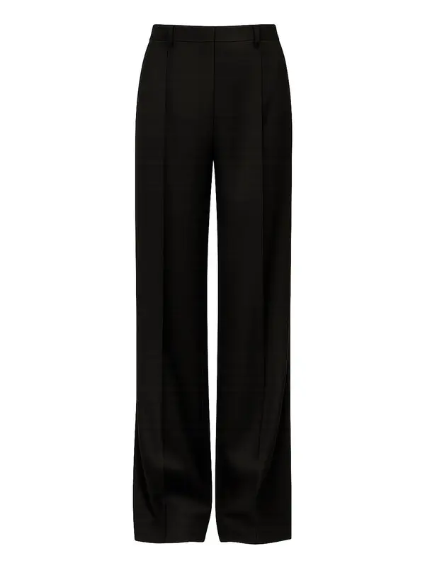 NISSA Mid-waist Tapered Tailored Trousers - Black