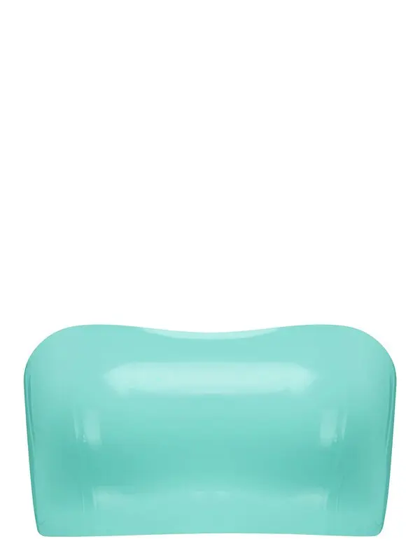 ELISSA POPPY Latex Crop Top - Green