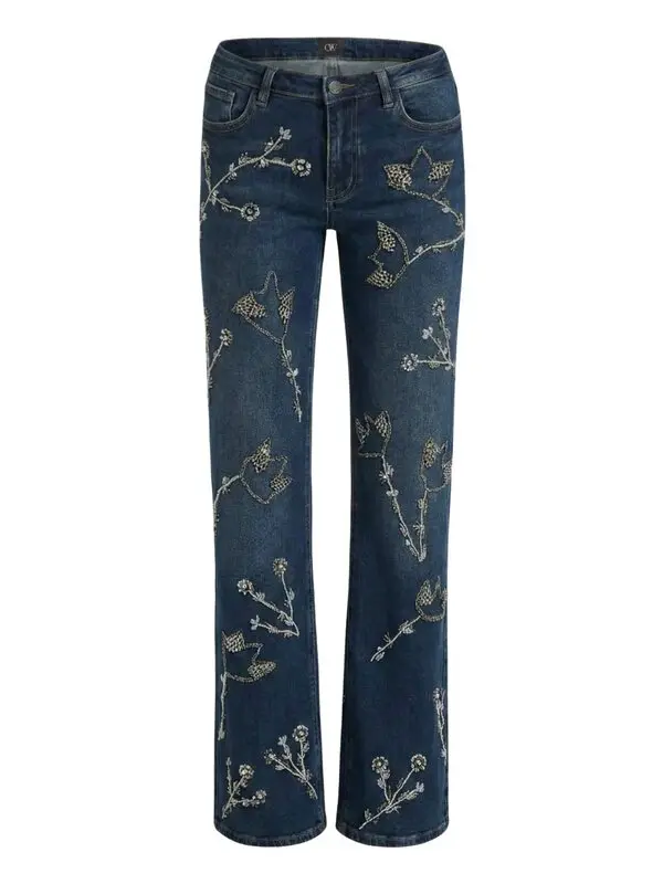 OW Nova Embellished Straight Leg Jeans - Blue