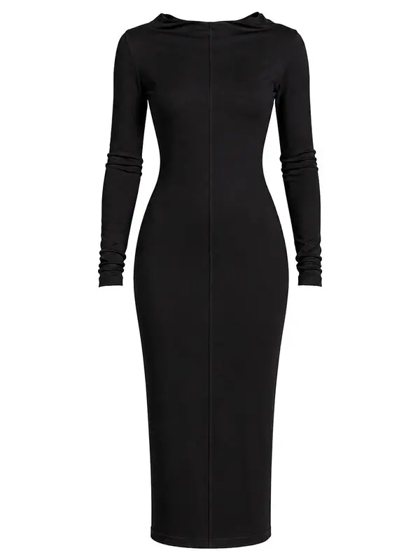 THE ETHOS STUDIO Sarah Midi Dress - Black