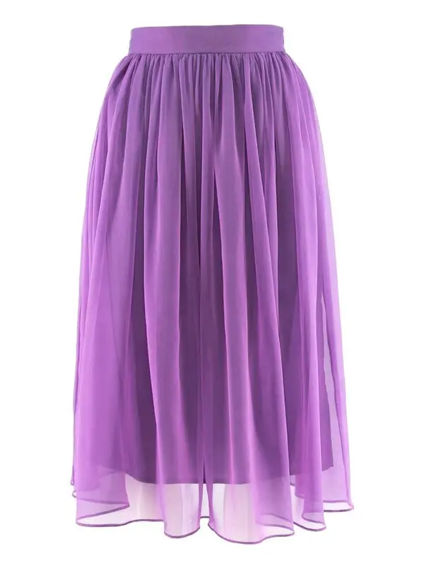 NORIA ANIS Silk Chiffon Mid-length Skirt - Purple