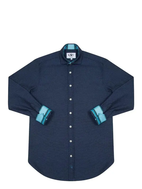 KOY CLOTHING Navy Basketweave Knit - Blue