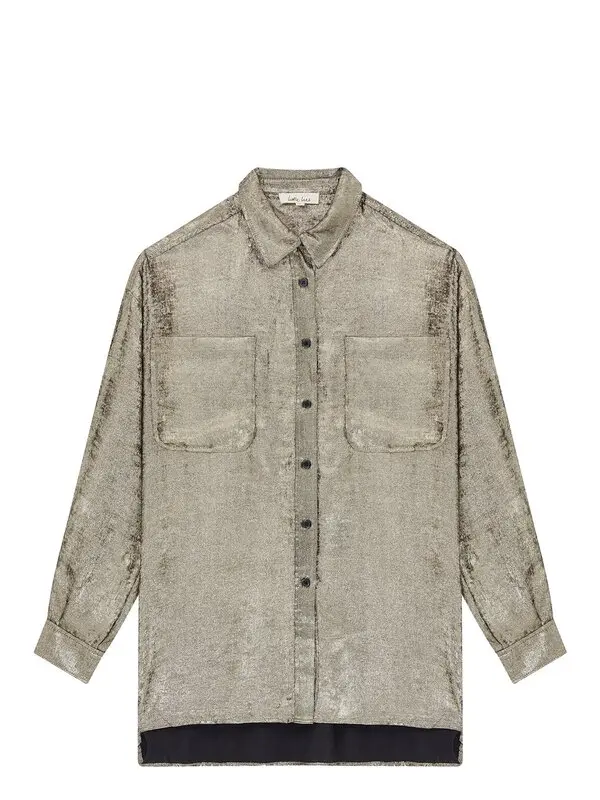 LITTLE LIES Luna Metallic Shirt - Gold