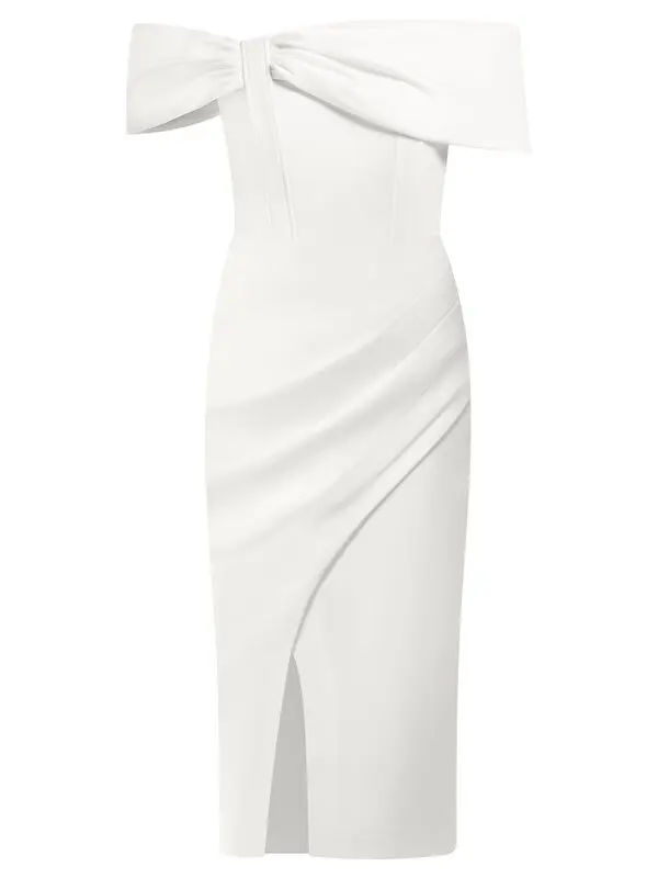 TIA DORRAINE Signature Of The Sun Midi Dress - White