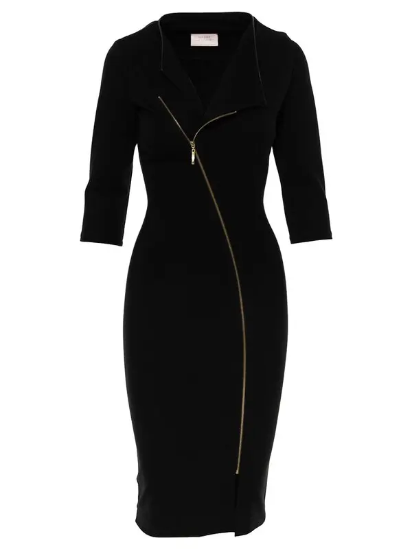 ROSERRY Chelsea Zipped Jersey Midi Dress - Black