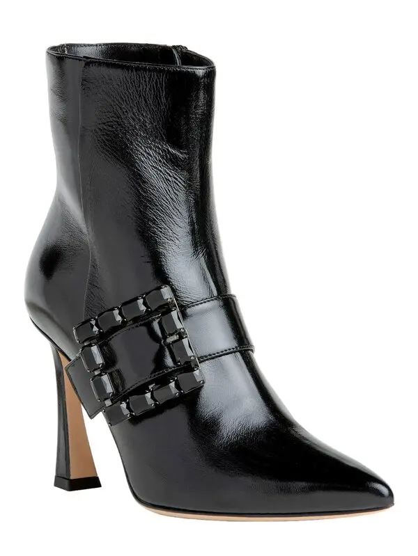 BEAUTIISOLES BY ROBYN SHREIBER Tammi Patent Leather Ankle Bootie - Black