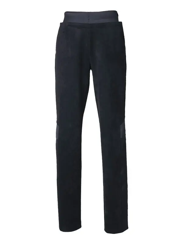 SMART AND JOY Suede And Satin Cigarette Pants - Black