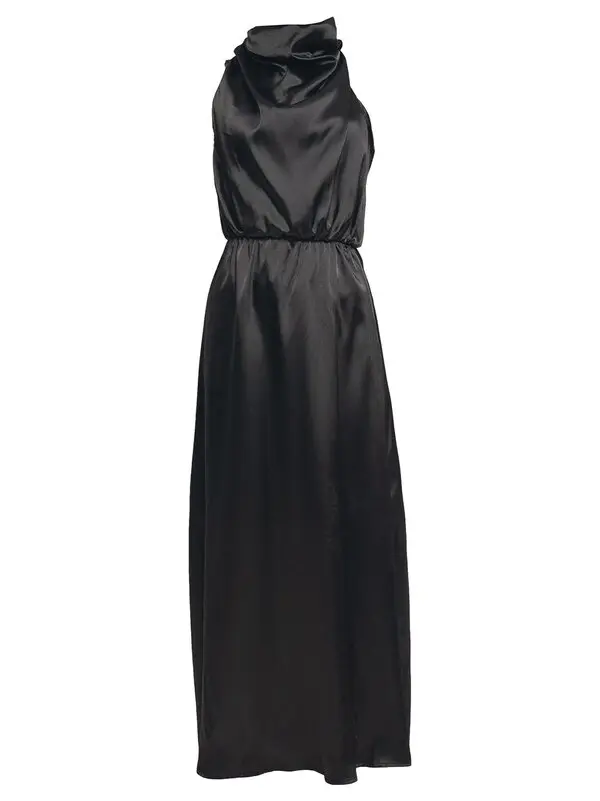ATS THE LABEL Amelia Ruffle Neck Midi Dress - Black