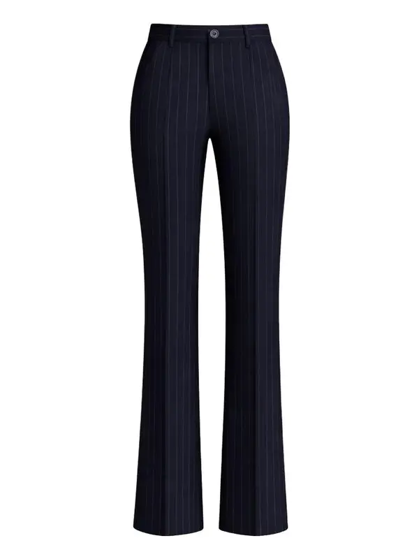 UNUM DIEM Dark Navy Pinstripe Trouser - Blue