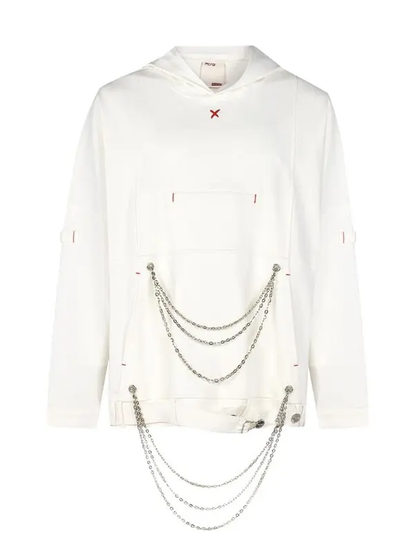 PCFG Chain Detail Hoodie - White