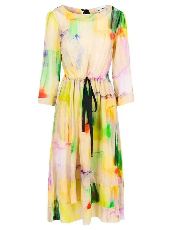 KLEMENTS Solstice Silk Georgette Dress - Black