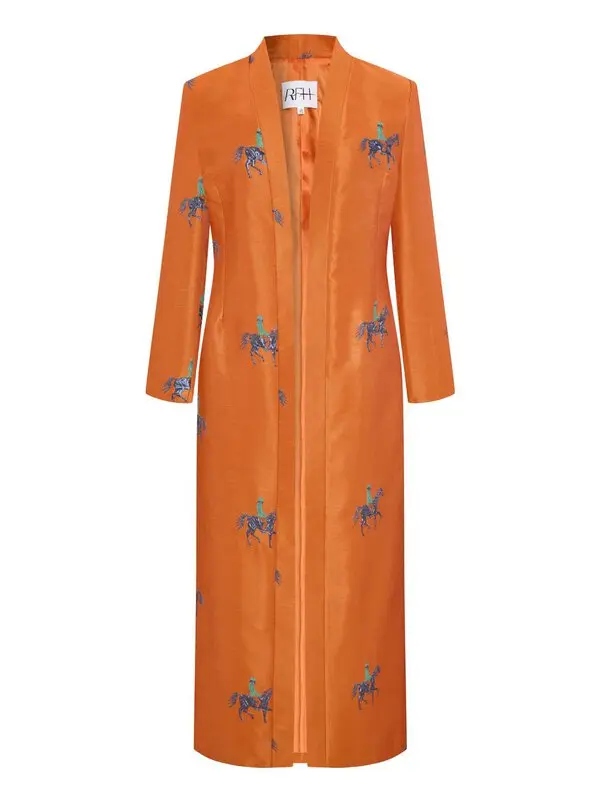 ROQAIA FASHION HOUSE Horse Jacquard Jacket - Orange