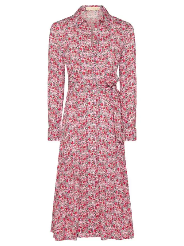 GUINEA Floral Printed Shirt Dress - Pink