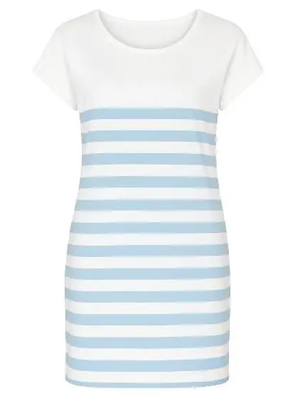 CONQUISTA Striped T-shirt Dress - Blue