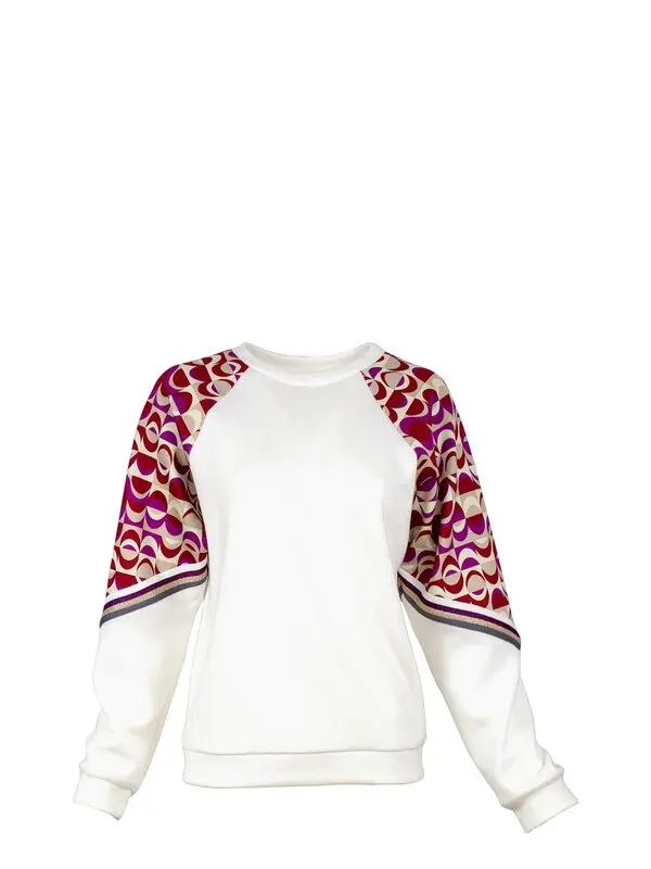 LALIPOP DESIGN Printed Raglan Sleeve Sweatshirt - White