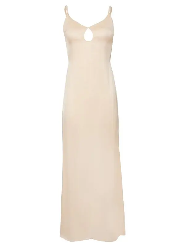 FOREVER YOUNG THE LABEL Aria Maxi Satin Dress - White