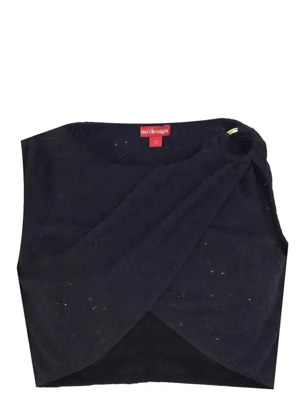 NO'DESIGN Myth Buckle Detail Crop Top - Black