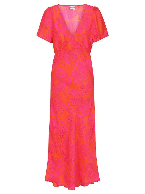 MERCY DELTA Stewart Limoncello Pompelmo Maxi Dress - Yellow