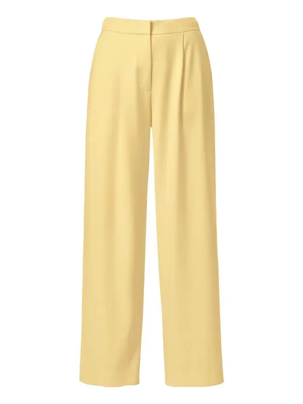 AGGI BY HALEWSKI Omena Butter Wide Leg Trousers With Slits - Yellow